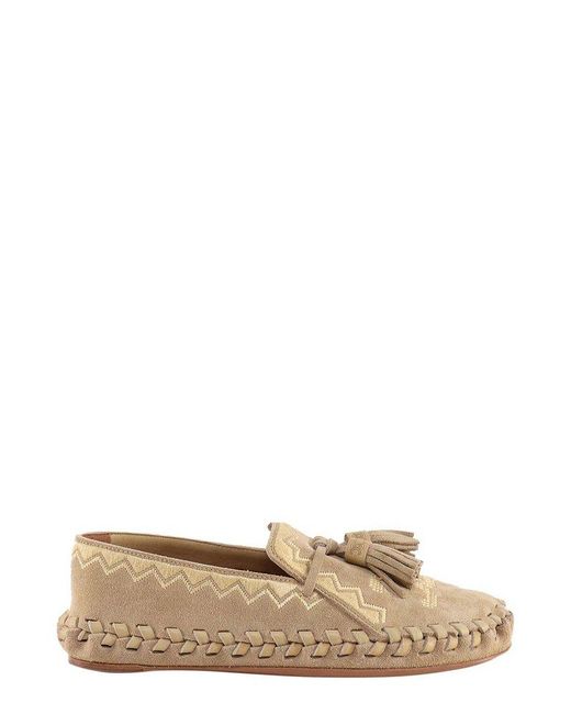 Celine Leather Marlou Tassel Detailed Flat Shoes in Beige (Natural ... Celine Leather Marlou Tassel Detailed Flat Shoes in Beige (Natural ...