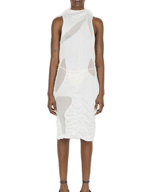 DI PETSA Wetlook Knit Mini Dress in White | Lyst