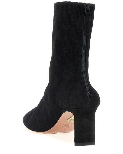 Aquazzura Blade Square Toe Ankle Boots in Black | Lyst