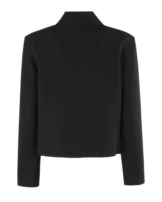 Theory Zip-Up Cropped Jacket in Black | Lyst