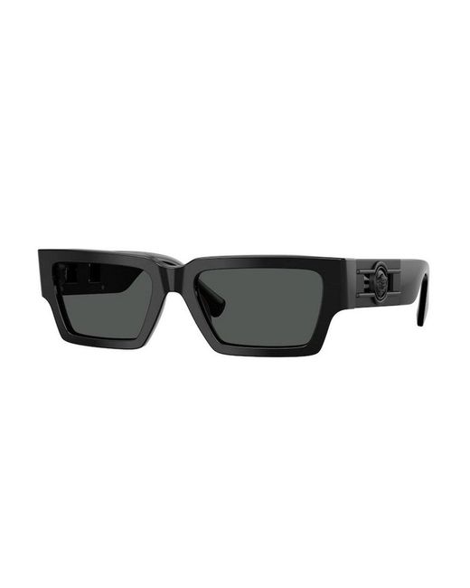 Versace Rectangle Frame Sunglasses in Black for Men | Lyst UK