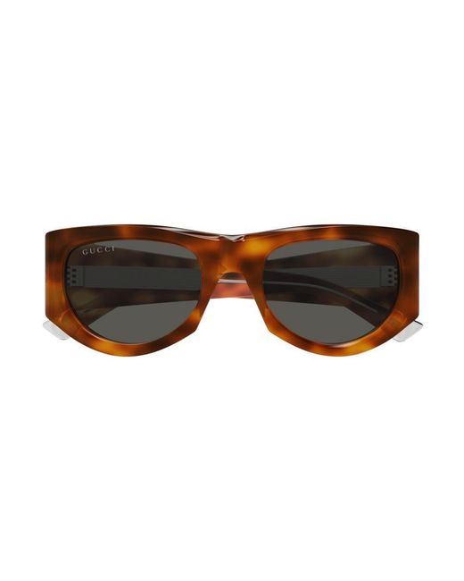 Gucci Rectangular Frame Sunglasses in Black | Lyst