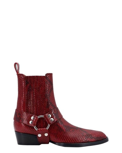 Paris Texas Helena Embossed Ankle Boots in Red | Lyst
