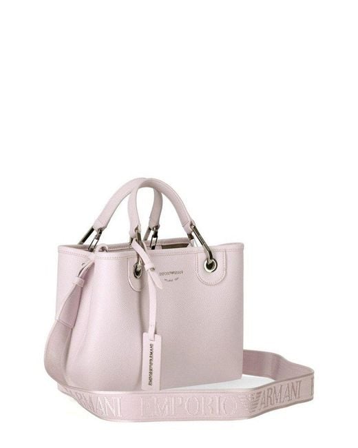 Emporio Armani Myea Logo Printed Tote Bag in Pink | Lyst
