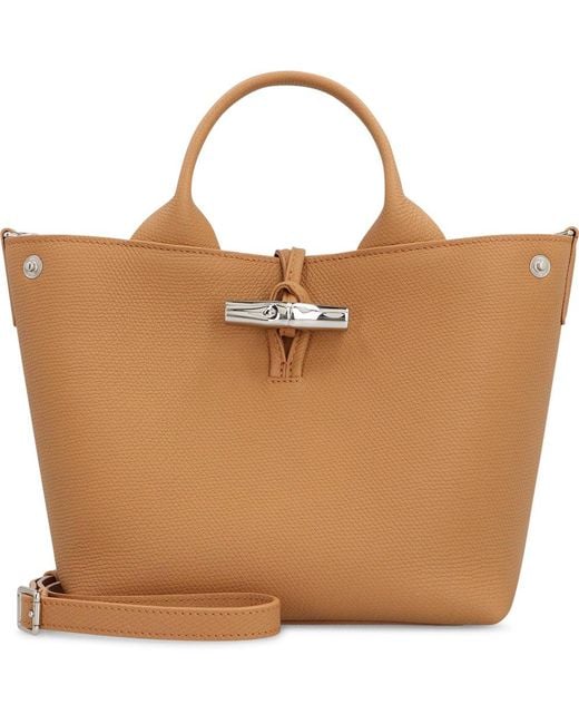 Longchamp Le Roseau Small Tote Bag in Brown | Lyst