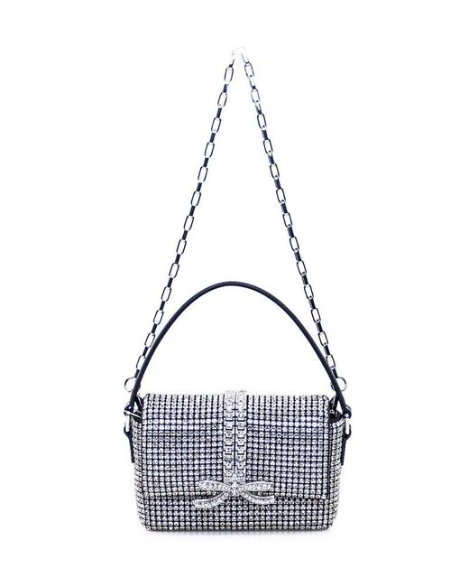 Self-Portrait Rhinestone Chainmail Micro Handbag in Black | Lyst