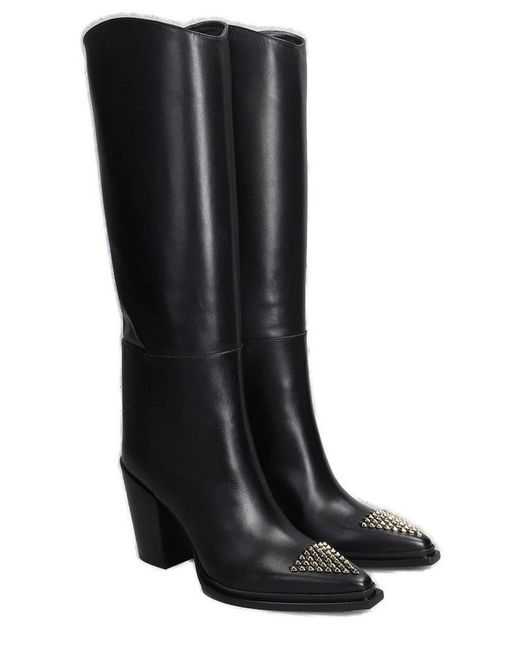 Jimmy Choo Cece 80 High Heels Boots in Black | Lyst