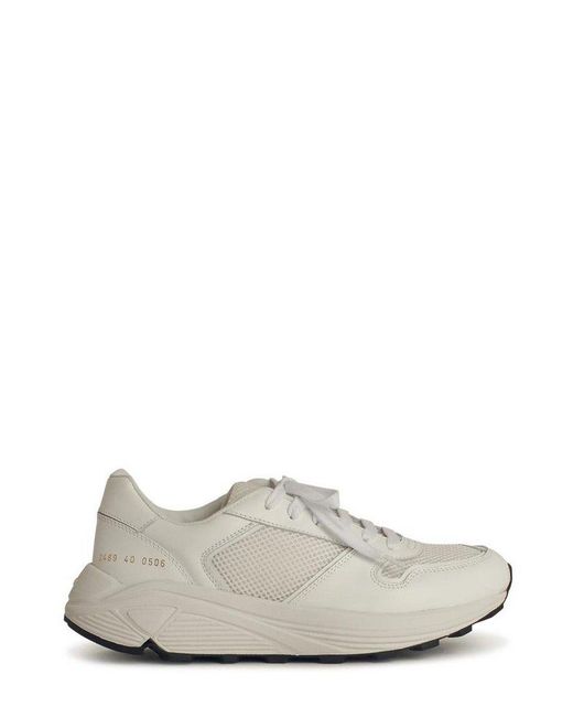 Common Projects Mesh Panelled Lace-Up Sneakers in White for Men | Lyst
