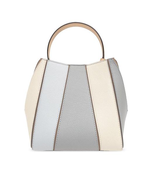 Tory Burch Small Mcgraw Colorblock Bucket Bag in White | Lyst