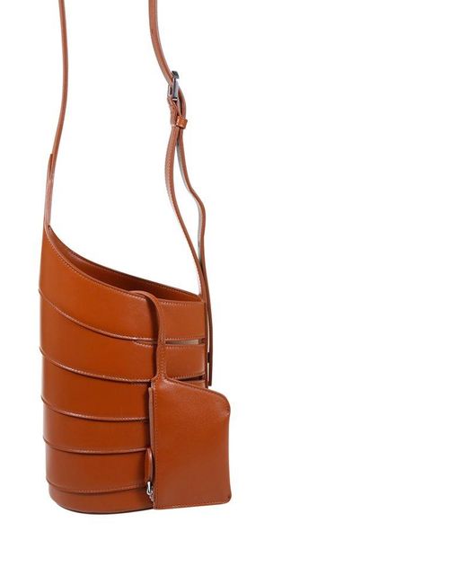 Alaïa Cut Out Detailed Babel Small Shoulder Bag in Brown | Lyst