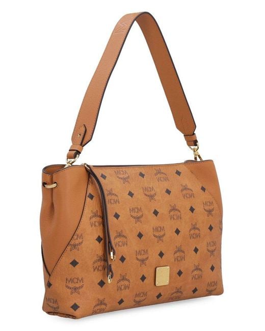 MCM Visetos Handbag in Brown | Lyst