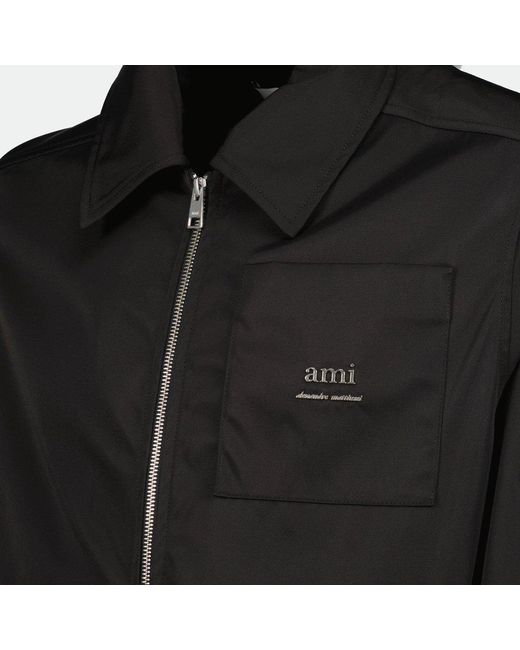 Ami Paris Paris Logo-Lettering Zip-Up Bomber Jacket in Black for Men | Lyst