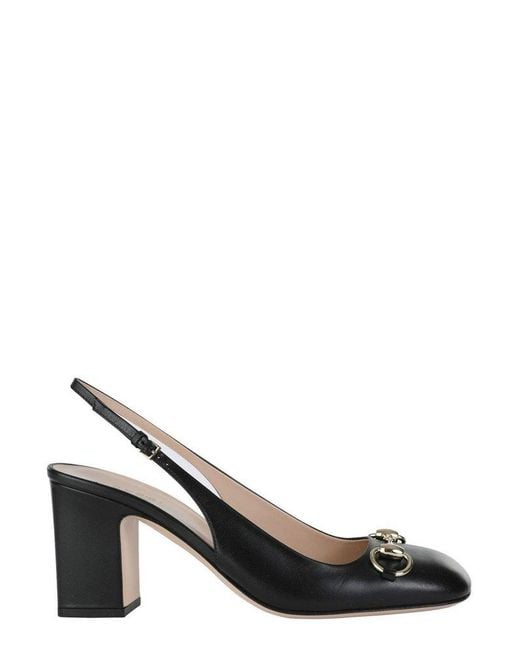 Gucci Horsebit Slingback Pumps in Black | Lyst