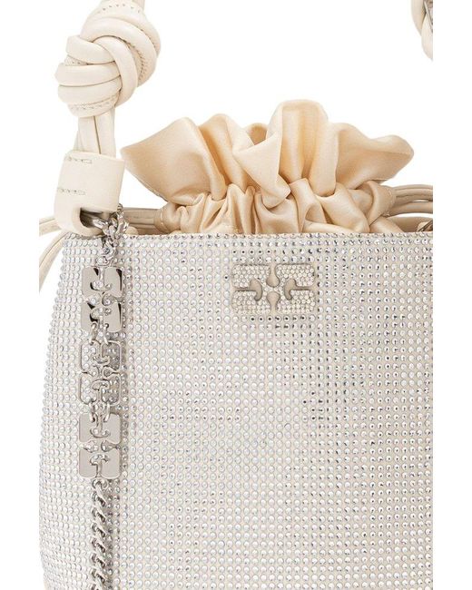 Ganni Mini Bou Bucket Bag in White | Lyst
