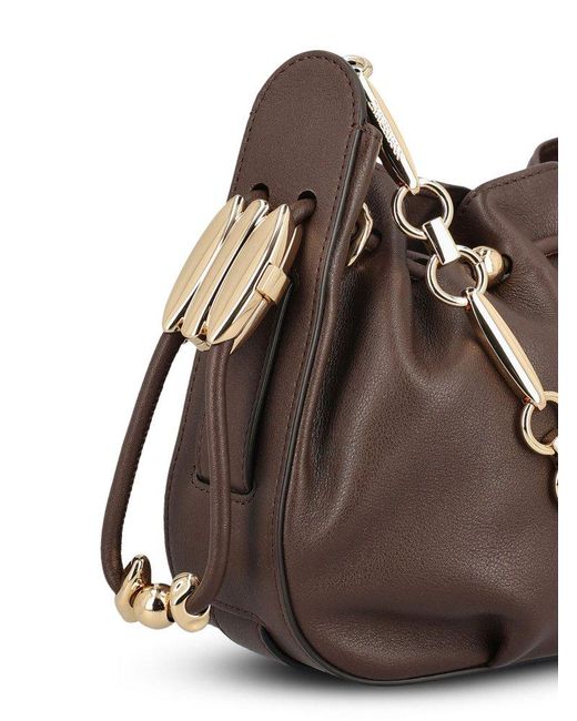 Zimmermann Halcyon Ruched Detailed Clutch Bag in Brown | Lyst