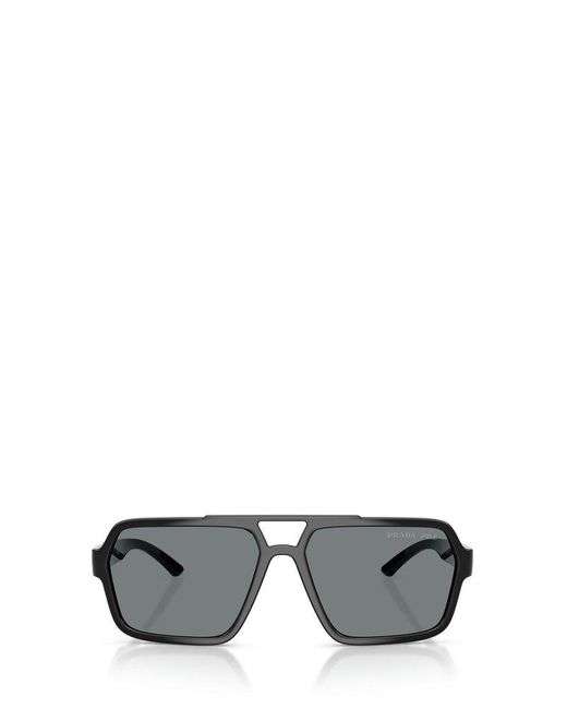 Prada Aviator Sunglasses in Grey for Men | Lyst UK