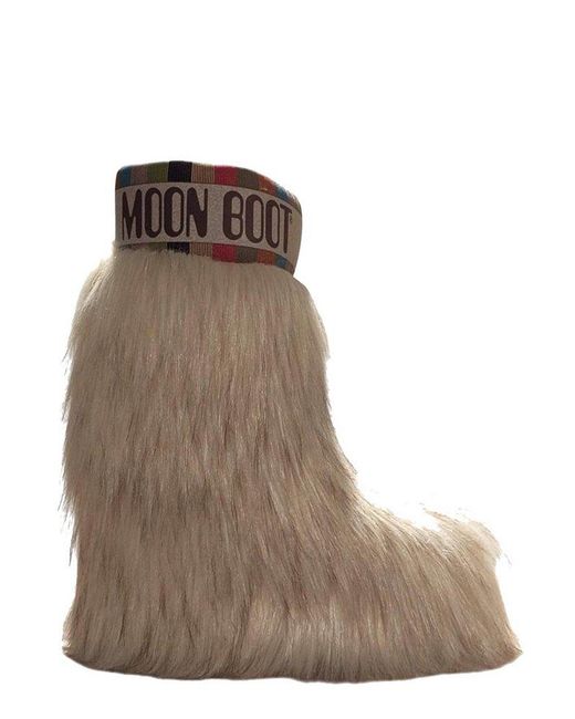 Moon Boot Icon Yeti Round Toe Boots in Brown | Lyst