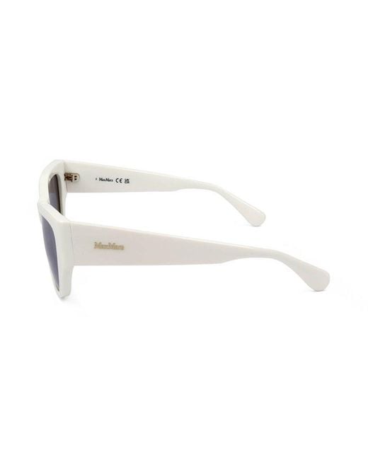 Max Mara Rectangle Frame Sunglasses in White | Lyst