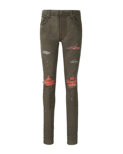 Amiri Distressed Slim Fit Jeans in Gray for Men | Lyst Amiri Distressed Slim Fit Jeans in Gray for Men | Lyst