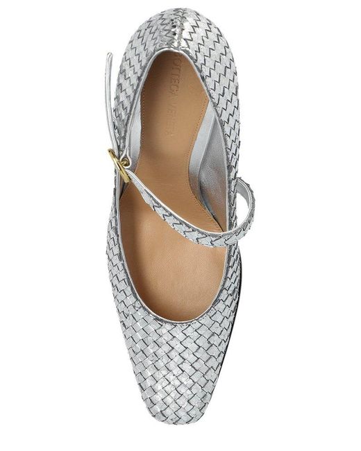 Bottega Veneta Step Square Toe Pumps in Metallic | Lyst
