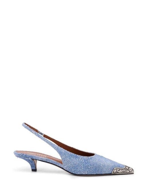 Paris Texas Jessica Western Slingback Pumps in Blue | Lyst