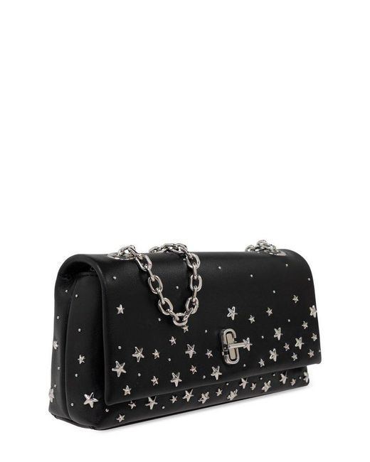 Marc Jacobs The Star Embellished Dual Chain Shoulder Bag in Black | Lyst