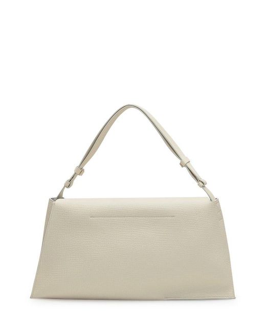 Studio Nicholson The Folded Logo Detailed Shoulder Bag in Natural | Lyst