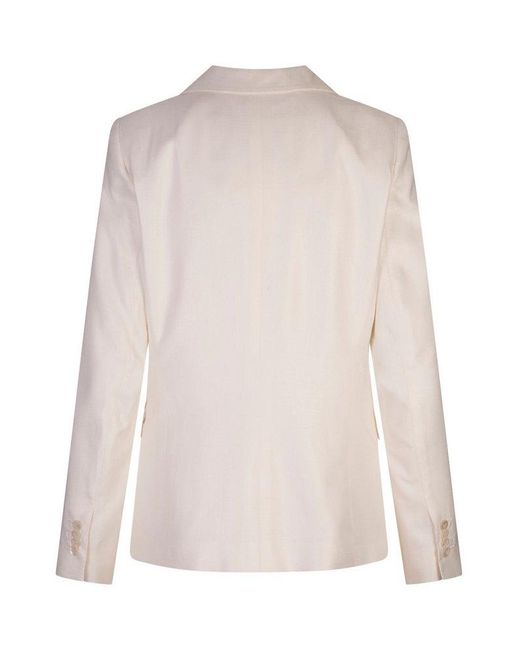 Kiton Single-Breasted Tailored Blazer in Natural | Lyst Canada