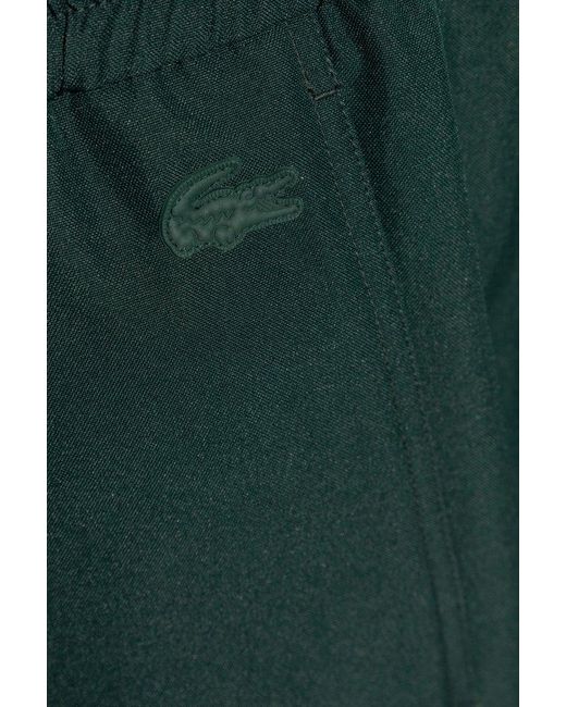 Lacoste Logo Patch Straight-Leg Pants in Green for Men | Lyst