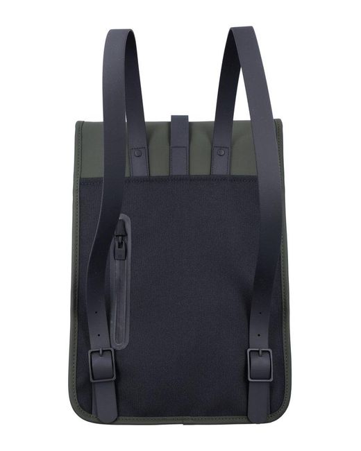 Rains Carabiner Fastened Foldover Top Backpack in Black | Lyst