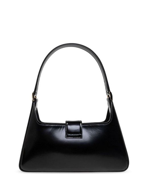 Anine Bing Lou Logo Plaque Shoulder Bag in Black | Lyst