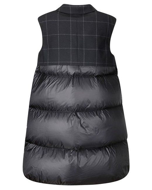 Sacai Wool Windowpane Quilted Vest in Black | Lyst