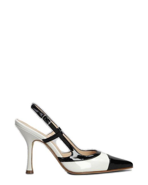 Anna F. Colour-Block Slingback Pumps in White | Lyst
