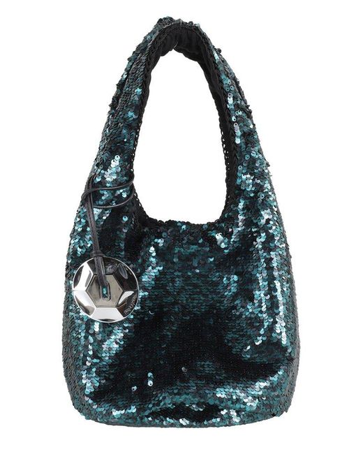 JW Anderson Sequin Embellished Small Tote Bag in Green | Lyst