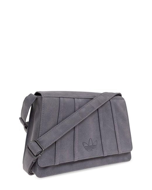 adidas Originals Logo Embossed Shoulder Bag in Gray | Lyst