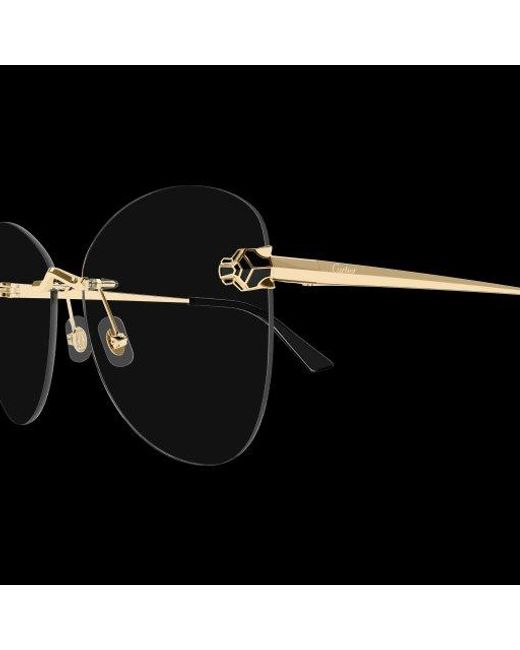 Cartier Rimless Butterfly Glasses in Black | Lyst