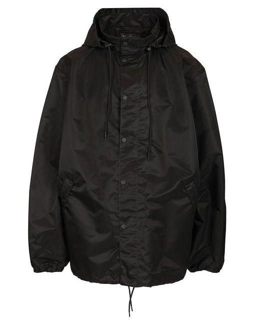 Balenciaga Logo-Tape Windbreaker Jacket in Black for Men | Lyst