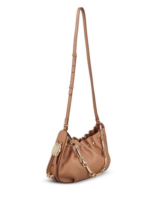 Zimmermann Halcyon Ruched Detailed Clutch Bag in Brown | Lyst