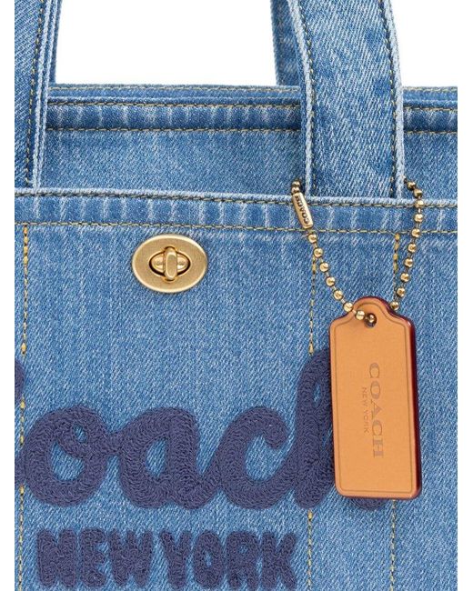 COACH Cargo Logo Embroidered Tote Bag in Blue | Lyst