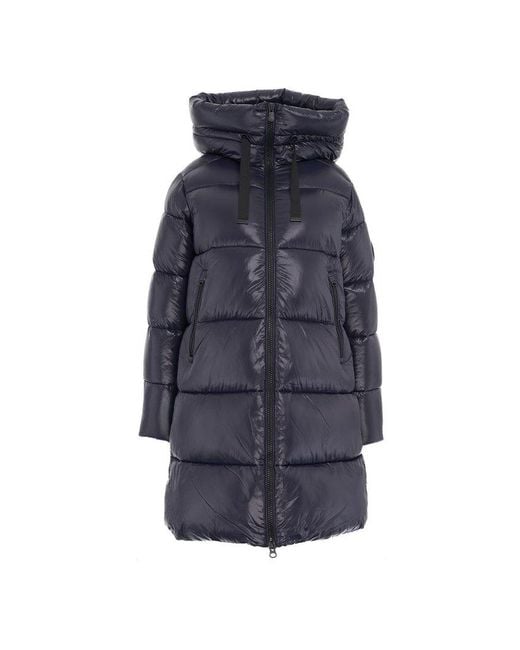 Save The Duck Isabel Long Oversize Puffer Jacket in Blue | Lyst