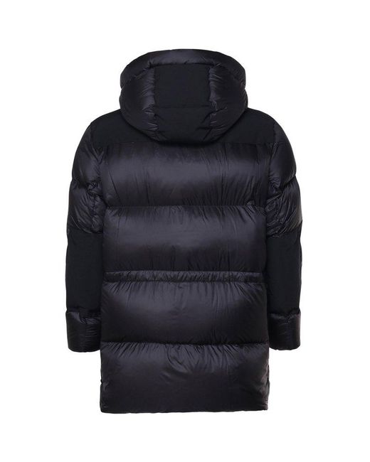 Burberry High-Neck Hooded Padded Coat in Blue for Men | Lyst