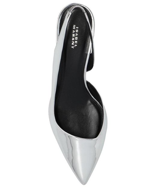 Isabel Marant Elina 50Mm Leather Pumps in White | Lyst