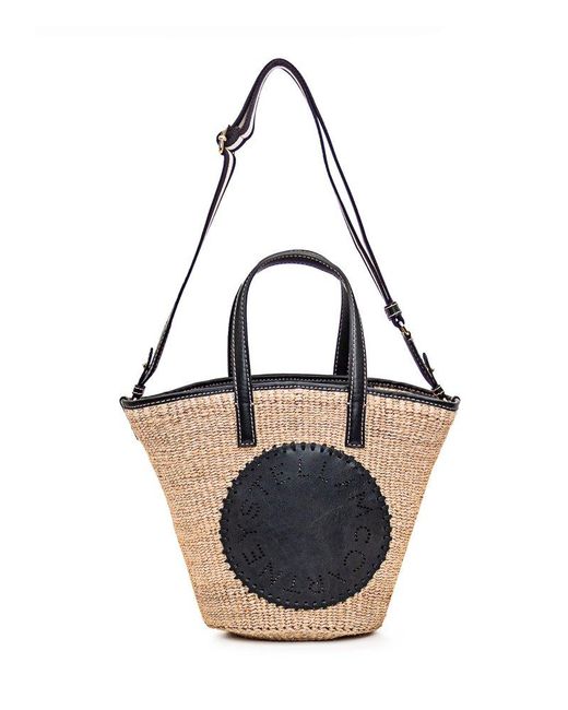 Stella McCartney Logo Patch Top Handle Bag in Blue | Lyst