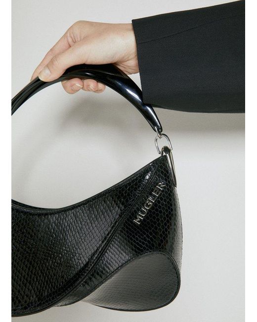 Mugler Mini Spiral Curve Shoulder Bag in Black | Lyst