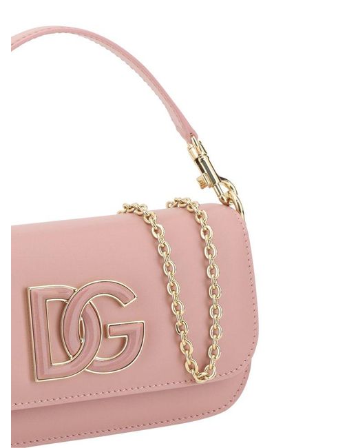 Dolce & Gabbana Dg Logo Plaque 3.5 Crossbody Bag in Pink | Lyst