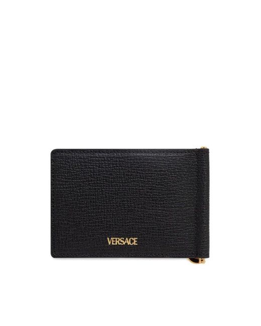Versace Logo-plaque Bi-fold Clip Wallet in Black for Men | Lyst