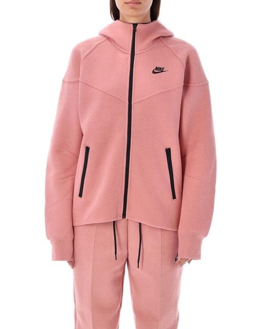 Nike Sportswear Tech Fleece Windrunner Full Zip Hoodie In Pink Lyst Uk