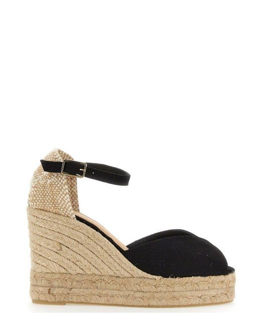Castañer Bianca Peep-Toe Wedge Sandals in Brown | Lyst