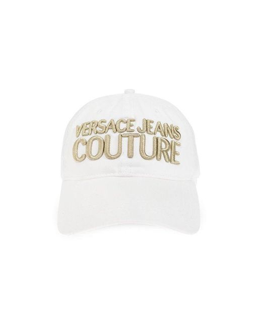Versace Jeans Couture Logo-Embroidered Curved Peak Cap in White | Lyst UK