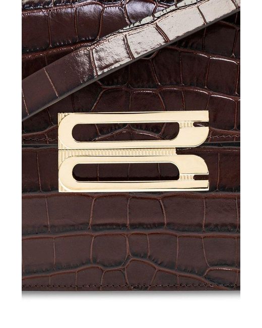Victoria Beckham Dorian Embossed Shoulder Bag in Brown | Lyst